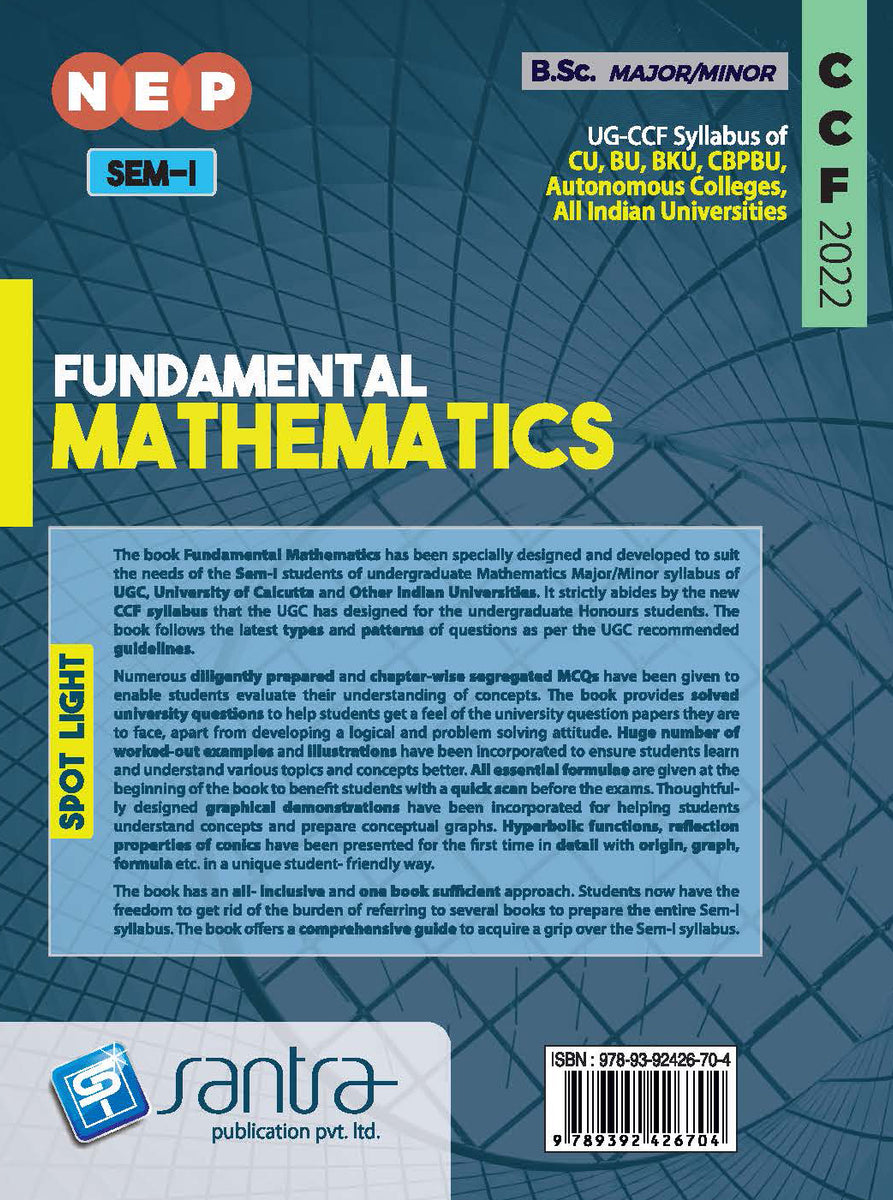 Fundamental Mathematics (NEP)-SEM 1 [CU& Others ](Eng.Version) – Santra Publication